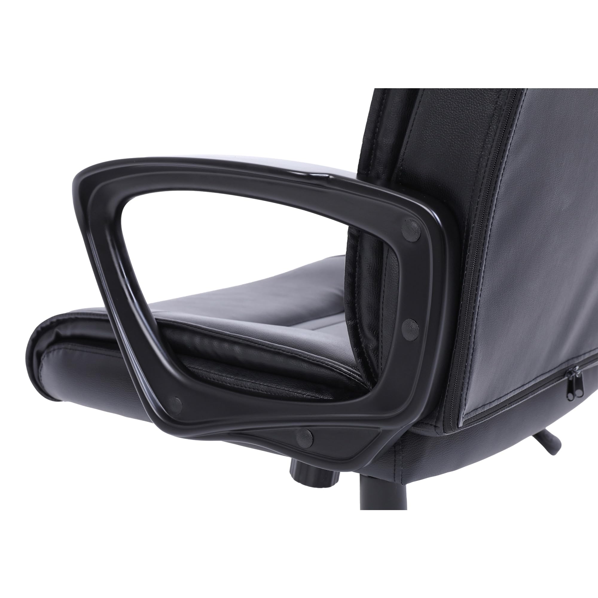RealspaceĀ® Rezzi Vegan Leather Mid-Back Manager Chair, Black