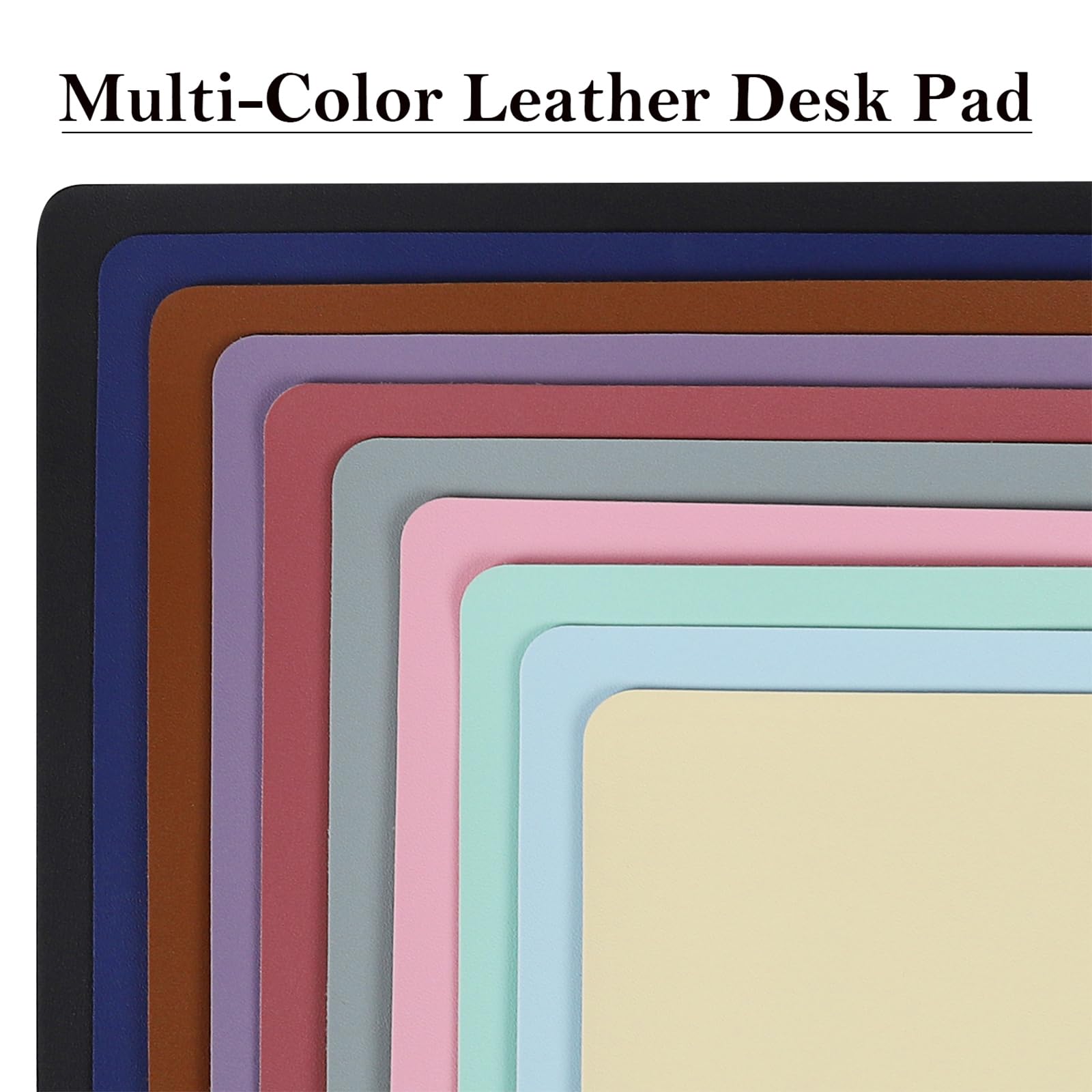 TOWWI PU Leather Desk Pad with Suede Base, Multi-Color Non-Slip Mouse Pad, 32” x 16” Waterproof Desk Writing Mat, Large Desk Blotter Protector(Gray-Pink)
