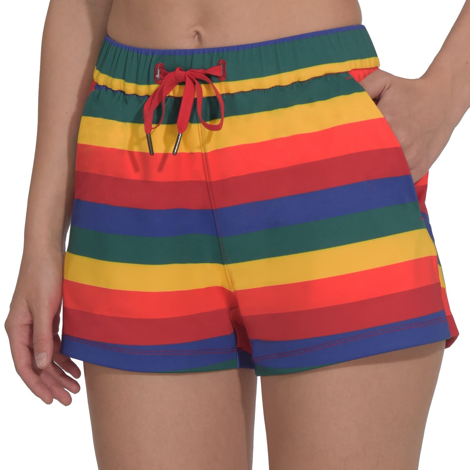 Womens Summer Athletic Workout Sweatpants Running Yoga Lounge Shorts Rainbow S