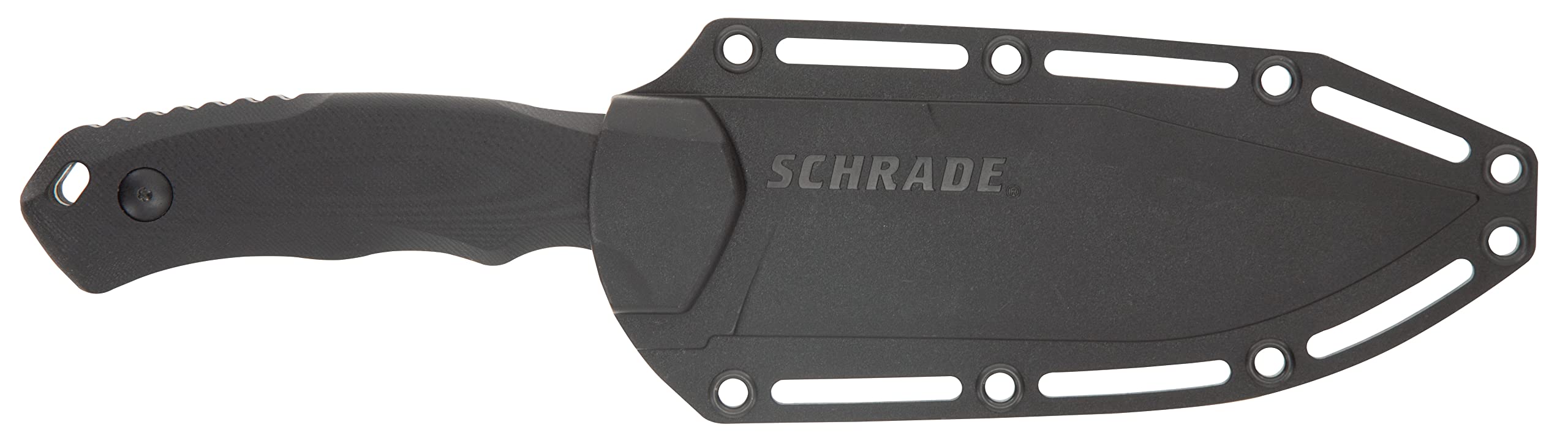 Schrade 1136030 10in Stainless Steel Fixed Blade Knife with 4.75in Drop Point Blade and G-10 Handle for Outdoor Survival, Camping and EDC,Black