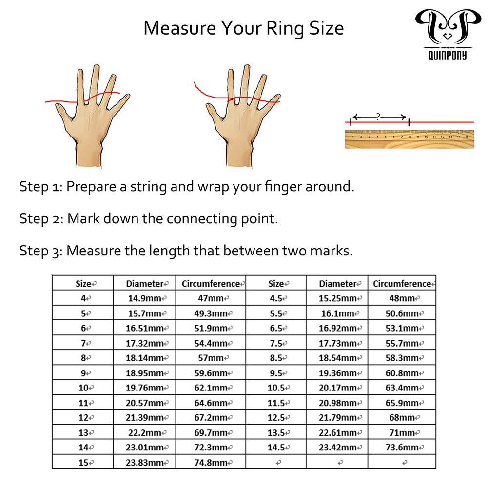 QUINPONY 925 Sterling Silver 2MM Triple Interlocked Rolling High Polish Wedding Band Ring Comfort Fit Size 4-12 (11)