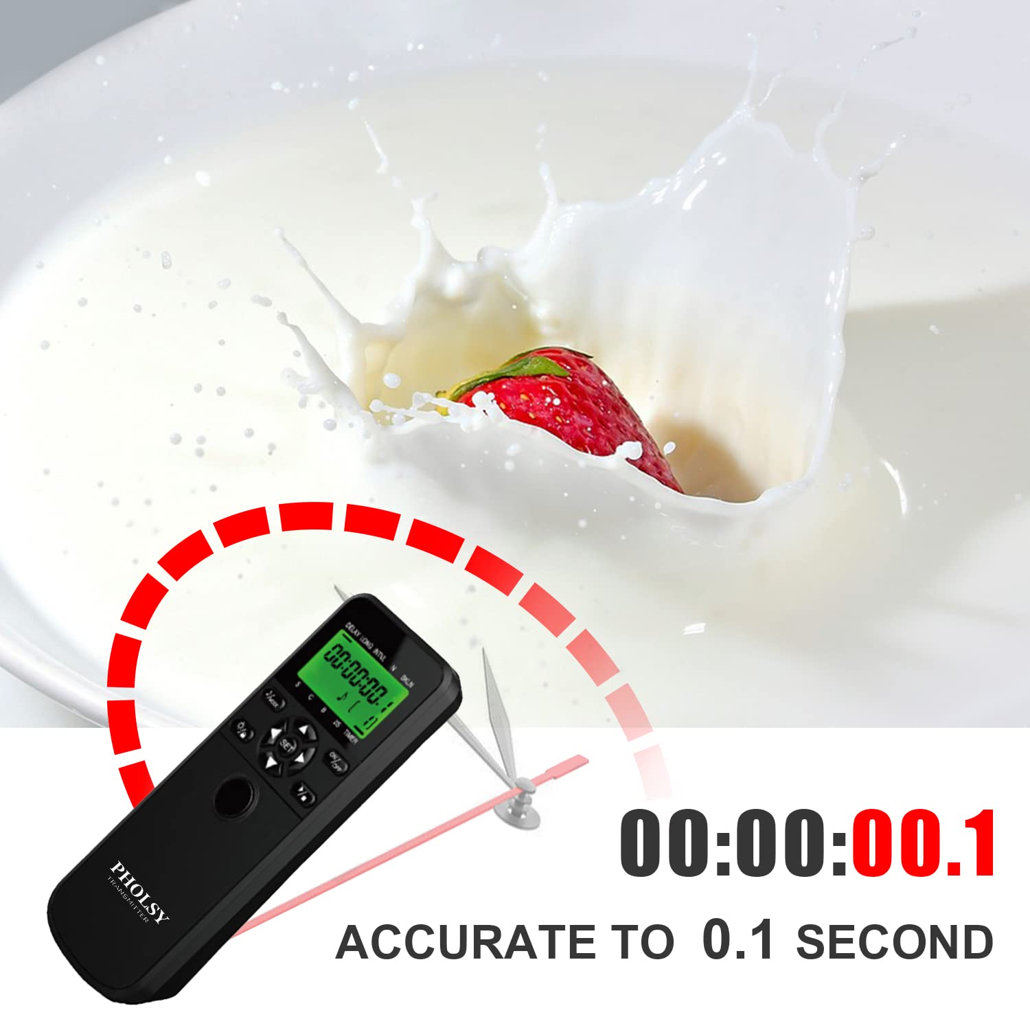 PHOLSY O6 for Olympus Remote Shutter Wireless Timer Remote with LCD and HDR for Olympus OMD EM1, EM5 II, EM10 II, Pen-F, EPL8, EPL7, EPL6, EPL5, EPL3, EPL2, EP5, E600 Replace Olympus RM-UC1