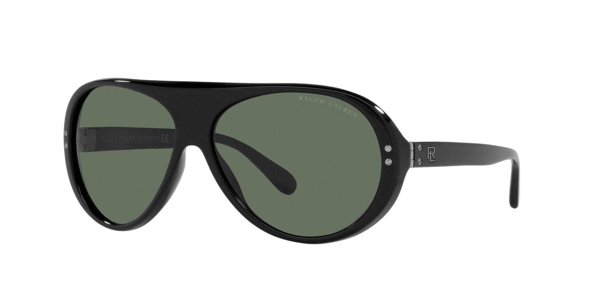 Ralph by Ralph Lauren Men's RL8194 Aviator Sunglasses, Shiny Dark Havana/Brown, 60 mm