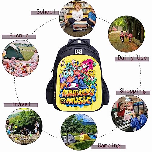 NQIQIN Monsters Backpacks Anime Kids Backpack for School Girls Boys for Kindergarten Preschool Elementary-Halloween Gifts