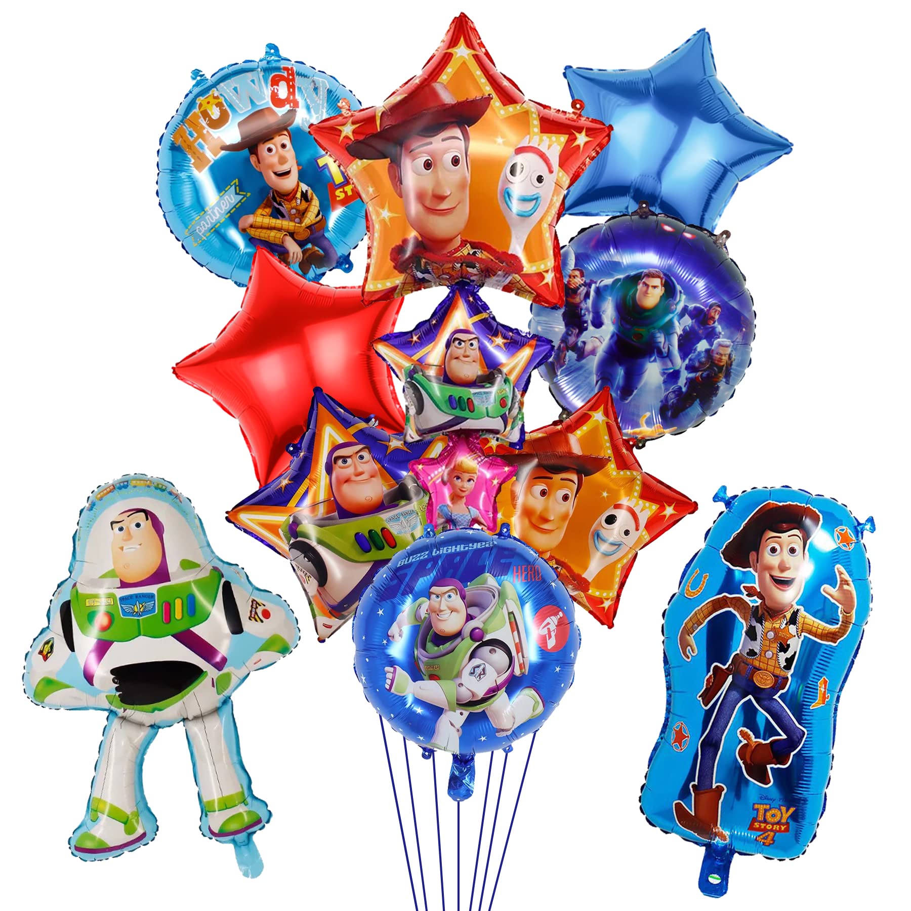Toy Game Party Supplies Balloons Set,Birthday Party Foil Film Balloons , Toy Inspired Story theme Birthday Party Decorations for Children(12Pack)