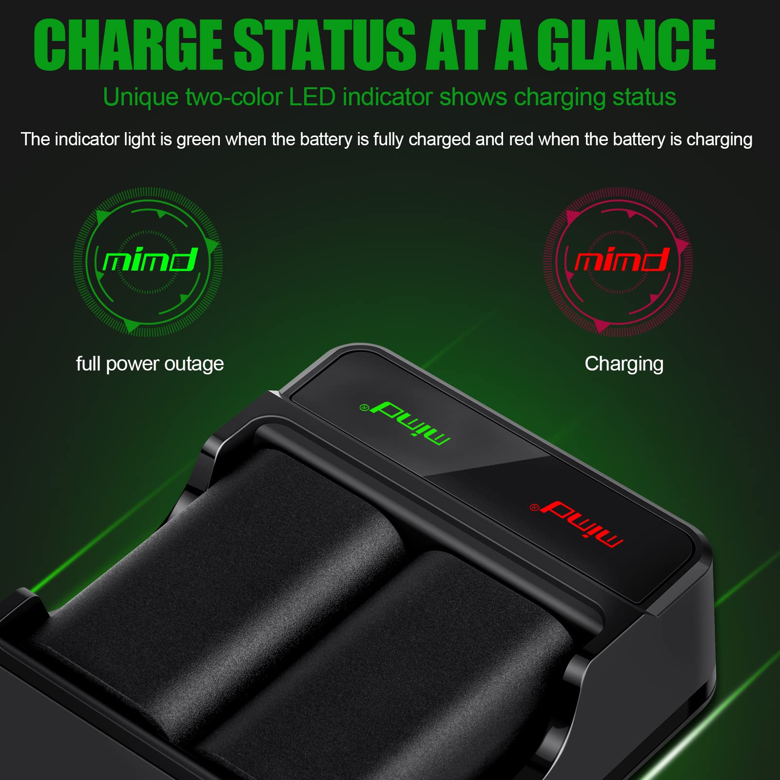 TREE.NB Controller Battery Pack Compatible for Xbox Series X|S/Xbox One/Xbox One S/Xbox One X/Xbox One Elite Fast Charging Wireless Controller with 2 Pack Rechargeable Batteries
