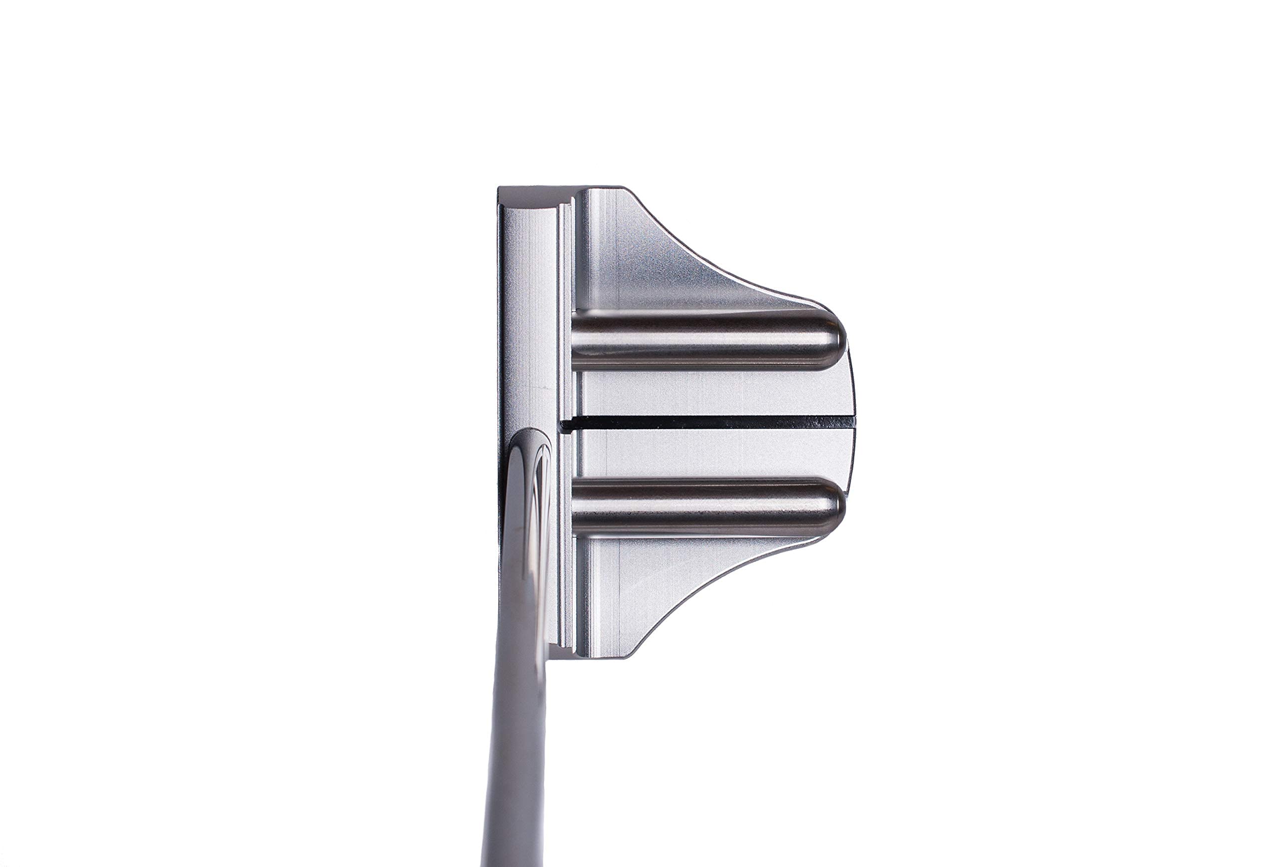 Rife Golf Right Handed Silver Two Bar Mallet Putter Patented Roll Groove Technology with Adjustable Weight System. Center Shaft Makes It Perfect for Lining up Your Putts (Right, 36)