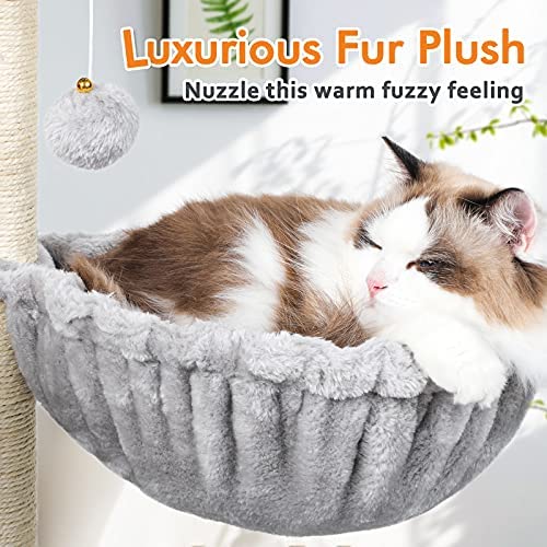 rabbitgoo Cat Tree Cat Tower with Adjustable Base, Small Cat Tree for Indoor Cats, Multi-Level Cat Condo with Scratching Posts & Large Perch, Cat Climber Stand for Small Kittens, 38" Tall (Grey)