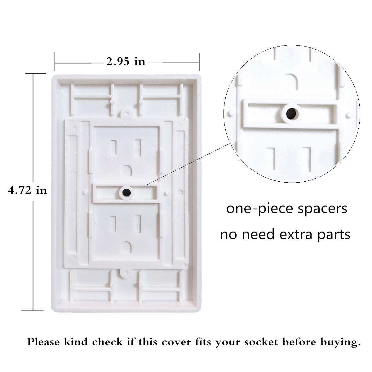 Outlet Cover Baby Proofing 10PCS - WSL Self Closing Outlet Covers, an Alternative to Socket Plugs,Toddler and Children Safety, BPA-Free