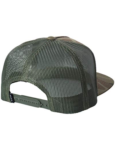 RVCA Men's Adjustable Snapback Hat, Trucker/Olive CAMO, 1SZ
