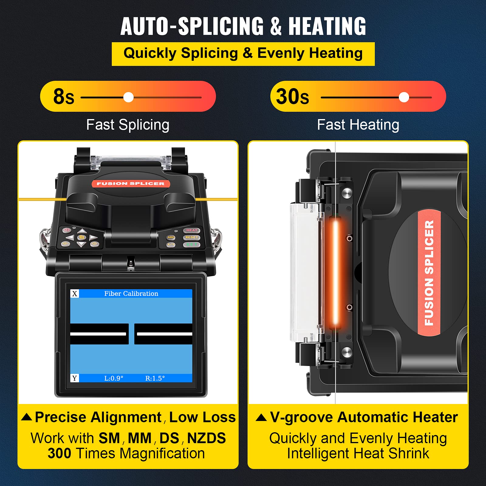Mophorn Fiber Fusion Splicer Automatic Focus A-80S Fusion Splicer Kit + Jonard FOD-2000 Fiber Optic Drop Cable Slitter