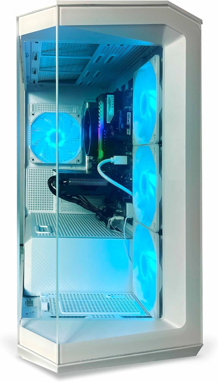 NSX GAMING ProWhite PC Gamer Ryzen 7 5700X, 16 GB (2X 8GB RAM), 1 TB SSD, RTX 3060 Ventus 2X 12GB OC, Windows 11 Home, Peripherals Includes & 1 Year Warranty