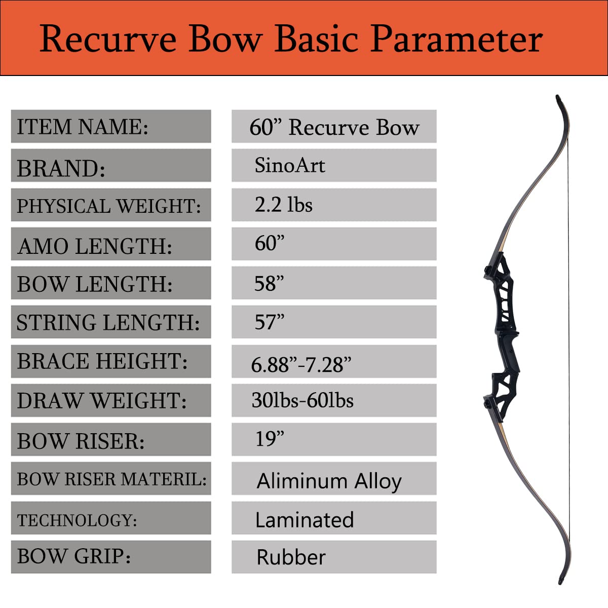TBOW 60" Takedown Recurve Bow and Arrow Set Metal Riser 30-60Lbs Black/Camo Right Hand for Hunting with 12Pcs Training Carbon Mix Arrows (55Lbs, Camo)