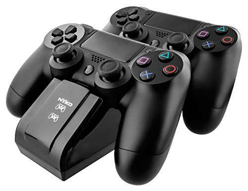 Nyko Charge Base - PlayStation 4 with a Modern and Simple Drop and Charge Design, Dual Patented Dongle Charging Port, Includes a USB and Wall Mount for Super Fast Charging of PS4, PS4 Pro and PS4 Slim Controllers