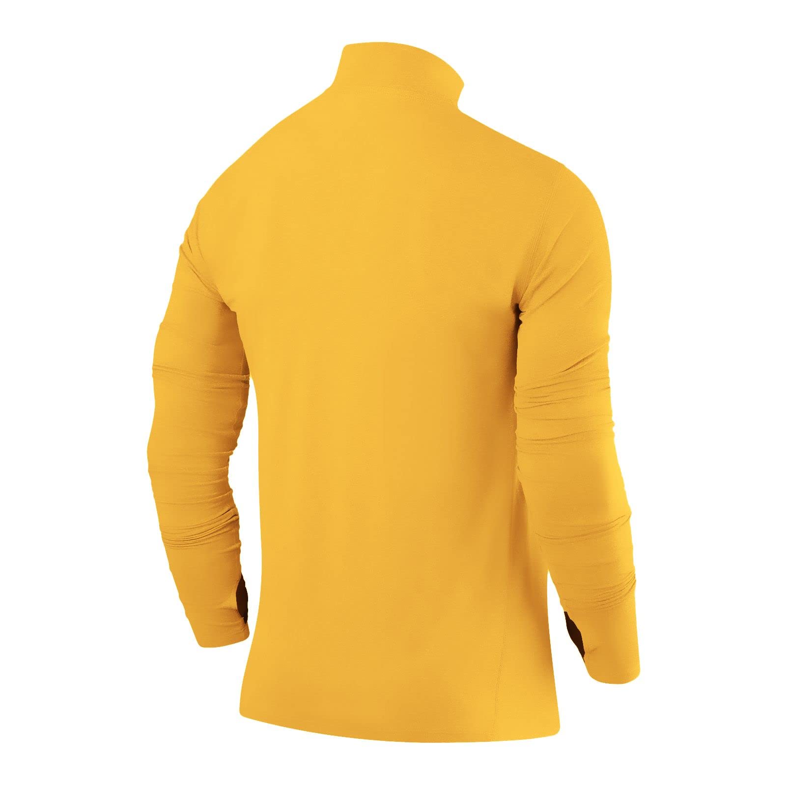 TCA Men's Fusion Pro Quickdry Long Sleeve Half Zip Running Shirt β Athletic Workout Pullover with Pocket & Thumb Holes- Spectra Yellow, Large