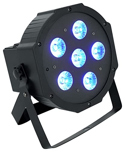 Rockville Battery PAR 61 Pack Black, 8 Pack Rechargeable RGBWA+UV Wash Lights with Charging Flight Case, Includes Remote, 15 Hours Battery Life, Perfect for Events, Parties & DJ Gigs