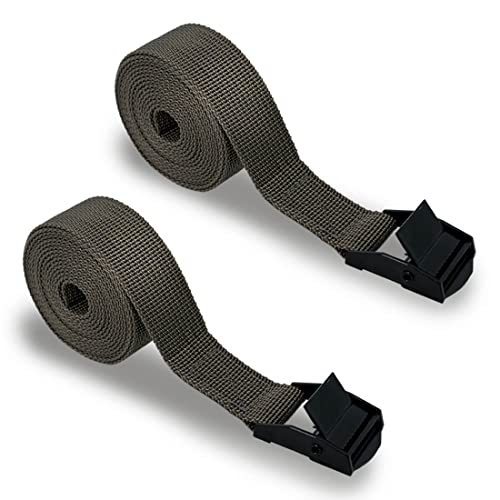 Trail Camera Straps, Upperosey Game Cam Mounting Strap with Long-Lasting Alloy Buckle, Nylon Fiber Strap for Wildlife Trail Camera Accessory, 25mm Width* 6 ft. Long, 2-Pack, Brown