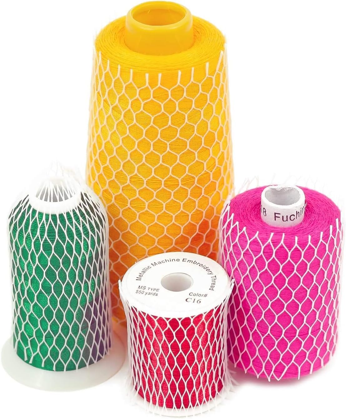 Original Thread Net Spool Saver - Thead Nets for Sewing Embroidery Mesh Spool Socks - Embroidery and Sewing Machine Thread Spools and Cones - Prevents Thread from Unwinding