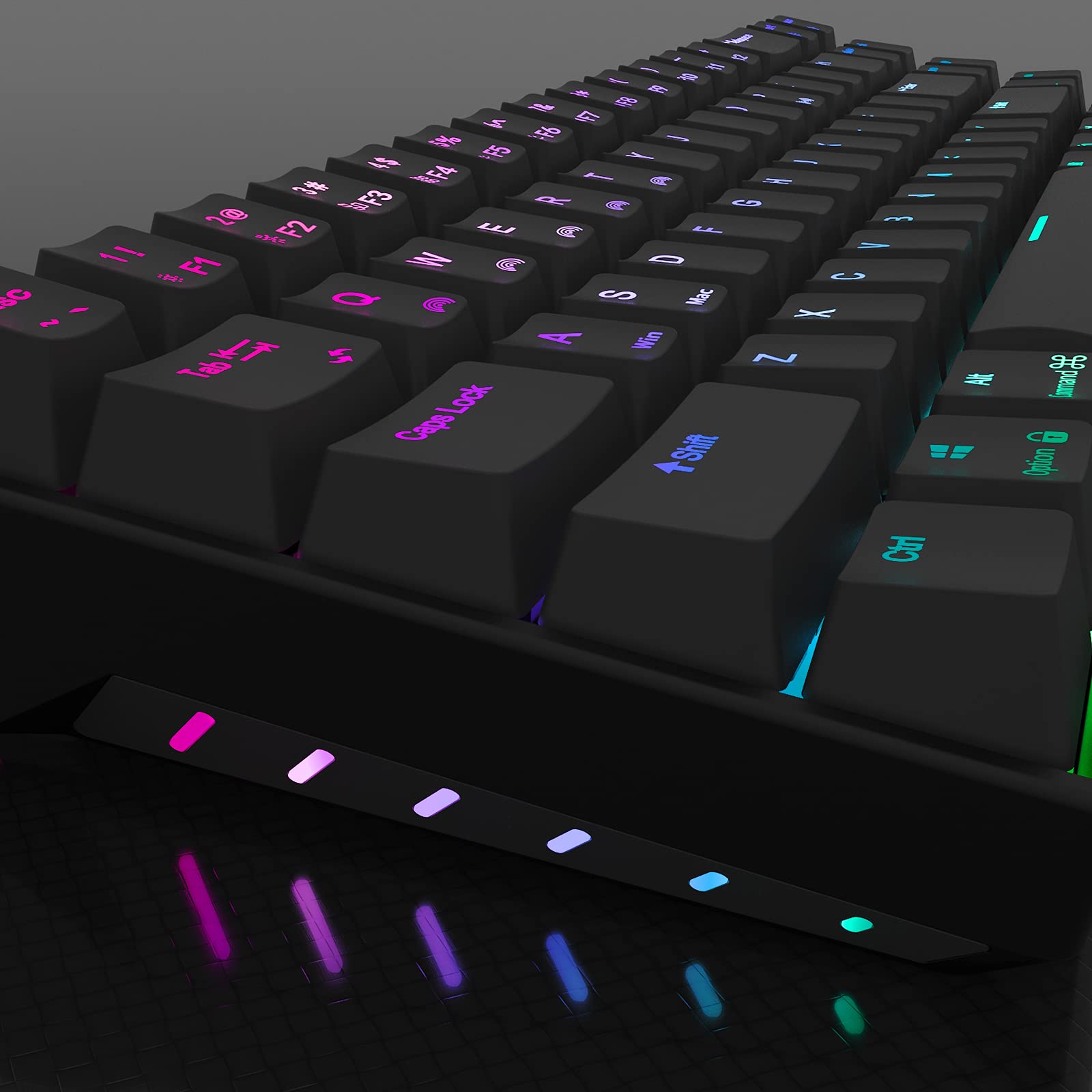 RK ROYAL KLUDGE RK71 Wireless/Wired Mechanical Keyboard and 7200 DPI Gaming Mouse, 71 Keys RGB Blue Switch Hot Swappable Compact Gaming Keyboard for Win/Mac