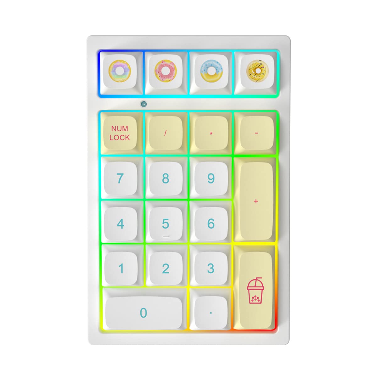 YUNZII YZ21 Hot Swappable Mechanical Numeric Keypad, RGB 21 Keys Wired Mini Numpad Gaming Keypad (Gateron Brown Switch, Macaron)