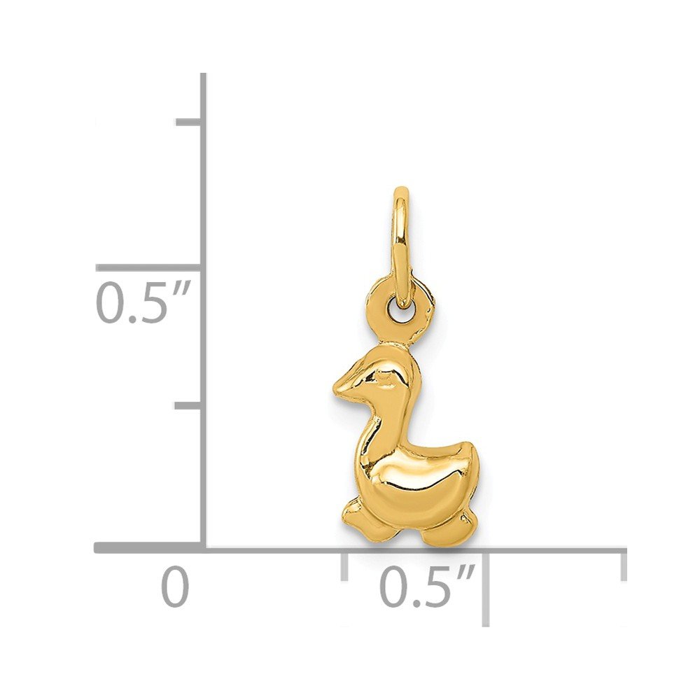 Sonia Jewels 14k Yellow Gold Duck Charm Pendant - 15mm x 6mm
