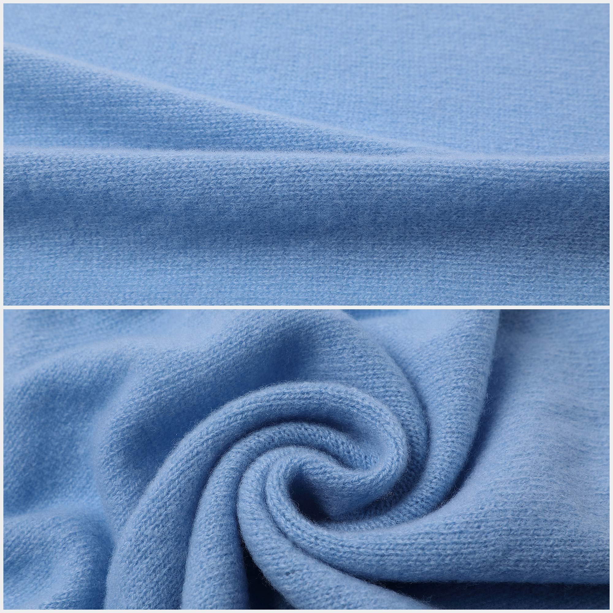 RIONA Women's 100% Australian Merino Wool Cold Weather Scarf Knitted Soft Warm Solid Color Neckwear Wrap Shawl
