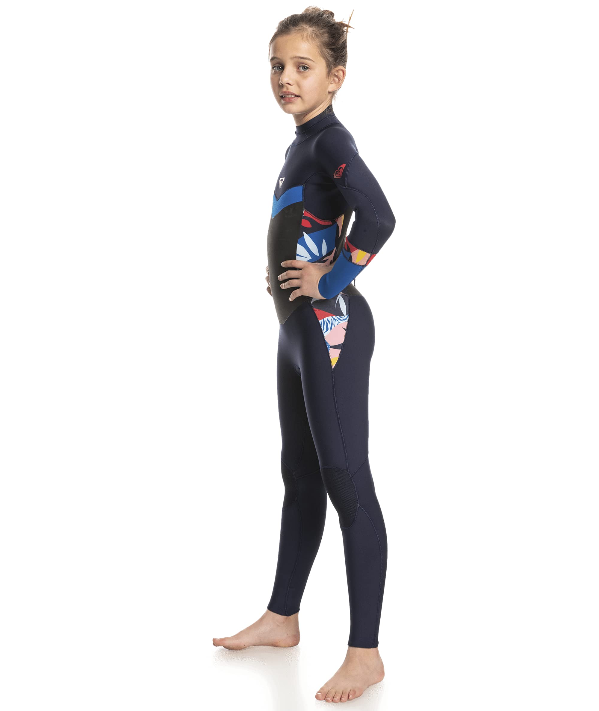 Roxy Girls 3/2 Syncro Girl Back Zip GBS Wetsuit - Black/Pale Coral/Butter | 14G