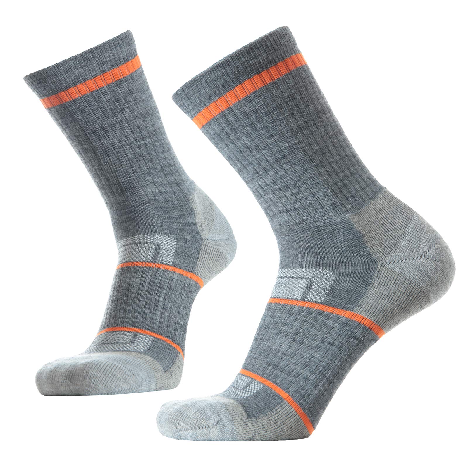 SOLAX 72% Men's Merino Wool Hiking Socks, Outdoor Trail,Trekking, Cushioned, Breathable Crew Socks 3 Pack (L,Asst150)