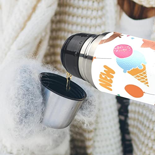 Stainless Steel Leather Vacuum Insulated Mug Bear Thermos Water Bottle for Hot and Cold Drinks Kids Adults 16 Oz