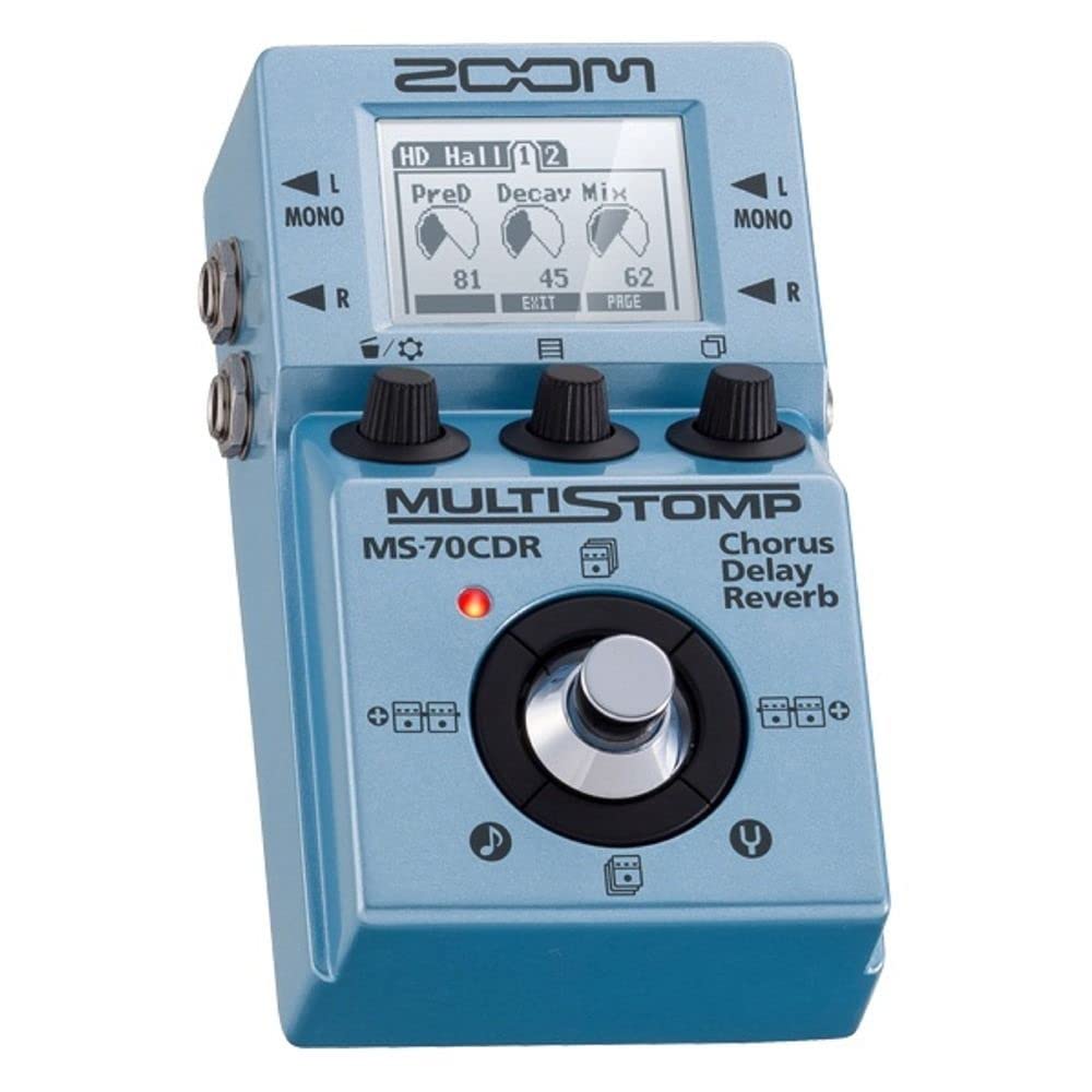 Zoom MS-70CDR Multi-Stomp Chorus Delay Reverb Pedal w/Patch Cables & Cloth