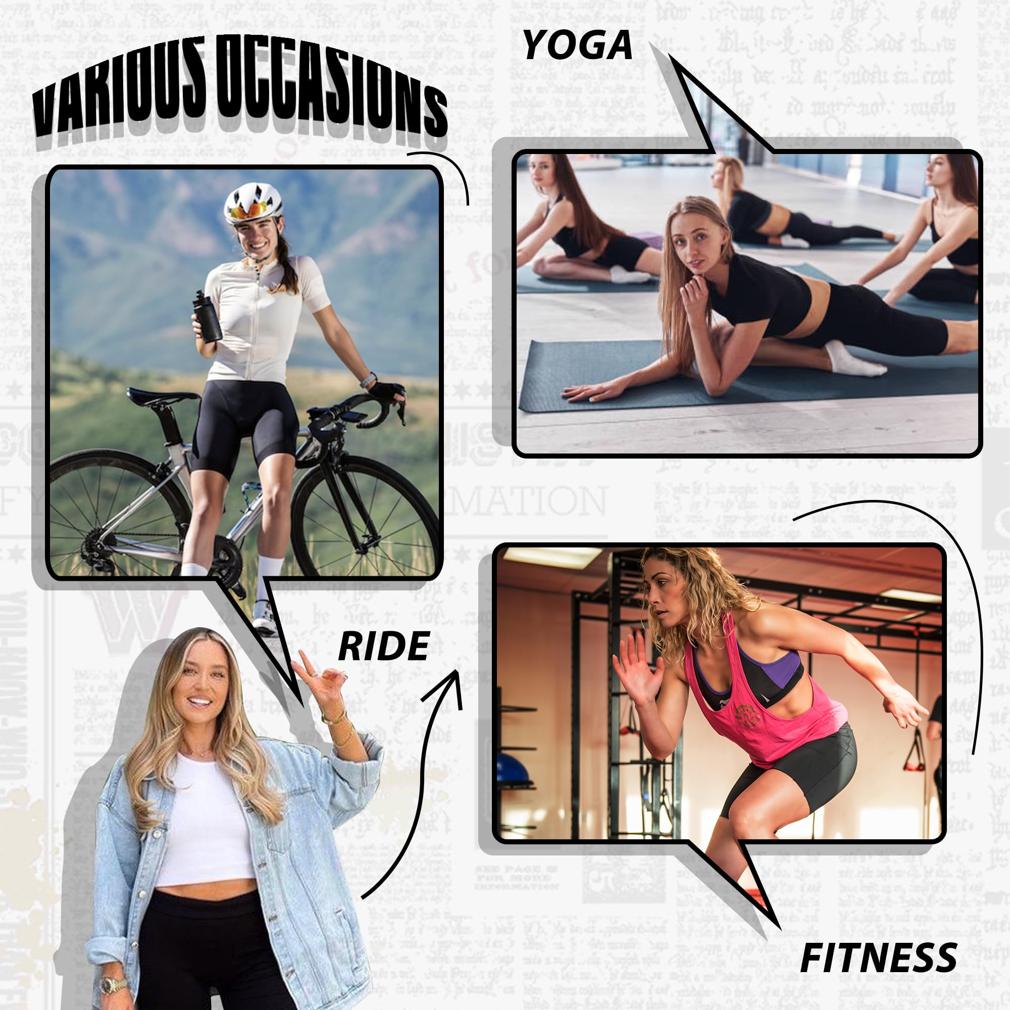 Sundwudu 4 Pack Biker Shorts for Women - 5β/8β High Waist Tummy Control Summer Workout Shorts for Running Yoga Athletic