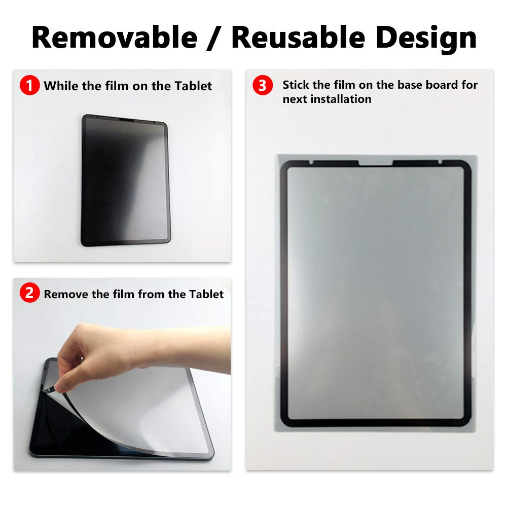 Removable Paper Feels Texture for iPad Air 4 (10.9 inch, 2020) / iPad Pro 11 inch Screen Protector(2021, 2020 & 2018 Models), Reusable iPad pro 11 Matte PET Film Draw/Write/Sketch/Feel Like on Paper