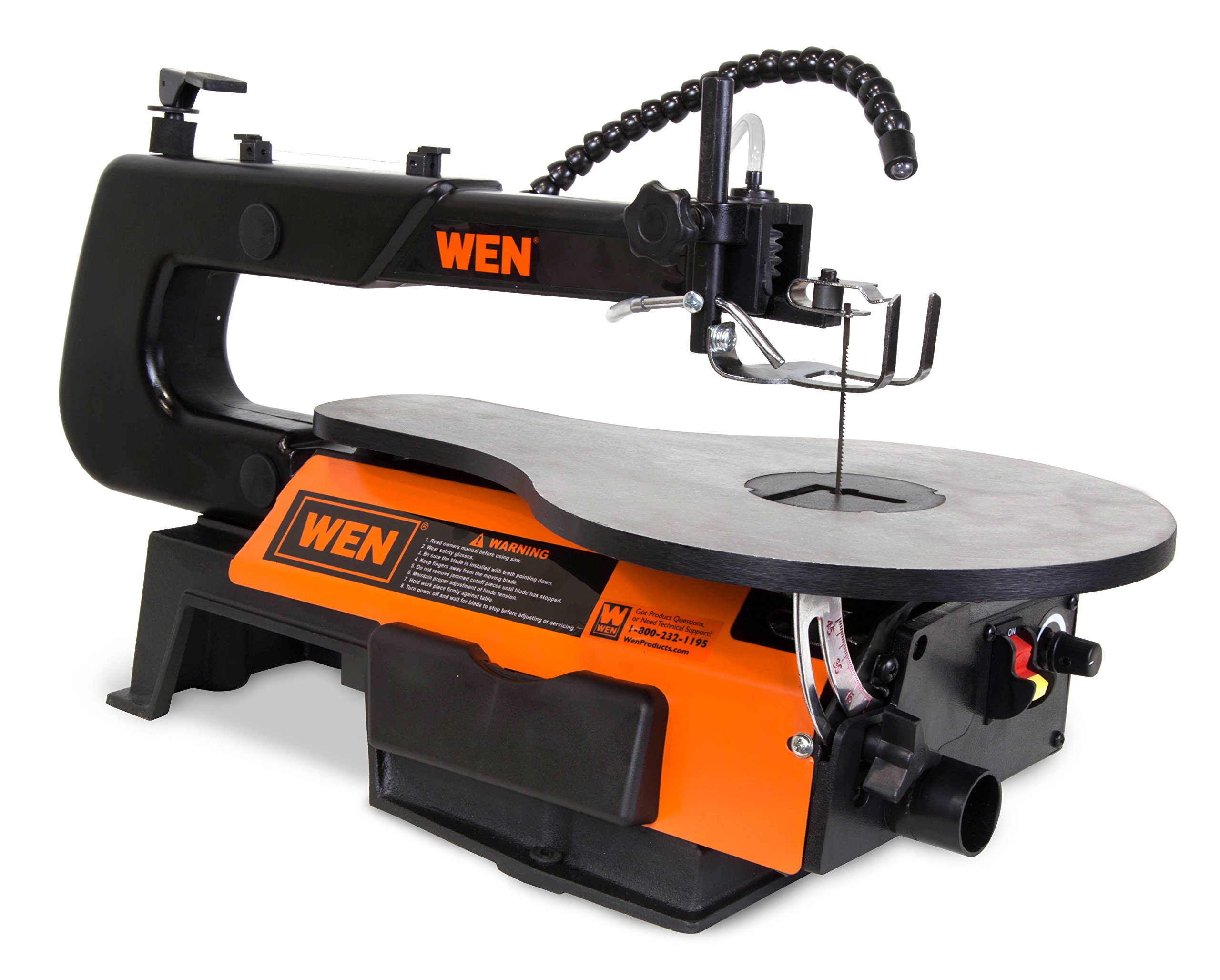 WEN 16-Inch Two-Direction Variable Speed Scroll Saw Bundle with Foot Pedal Switch