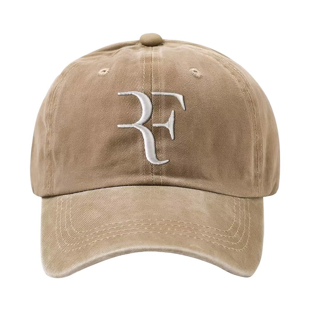 ROGER FEDERER Hat Embroidered Dad Cap for Men and Women Cotton Adjustable Baseball Cap Natural