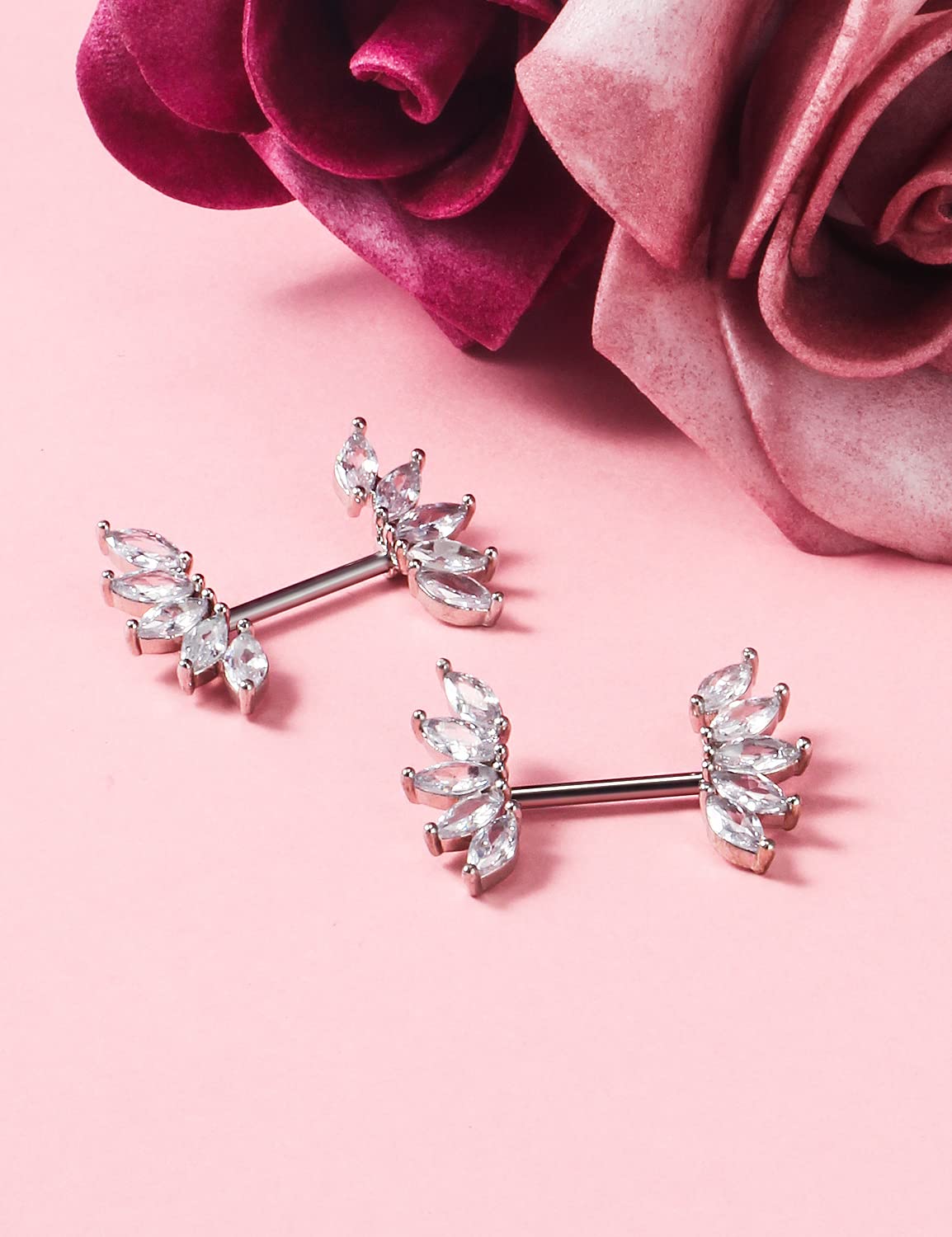 Vqoxaggi 14G Nipple Rings for Women Surgical Steel VXG0002 0