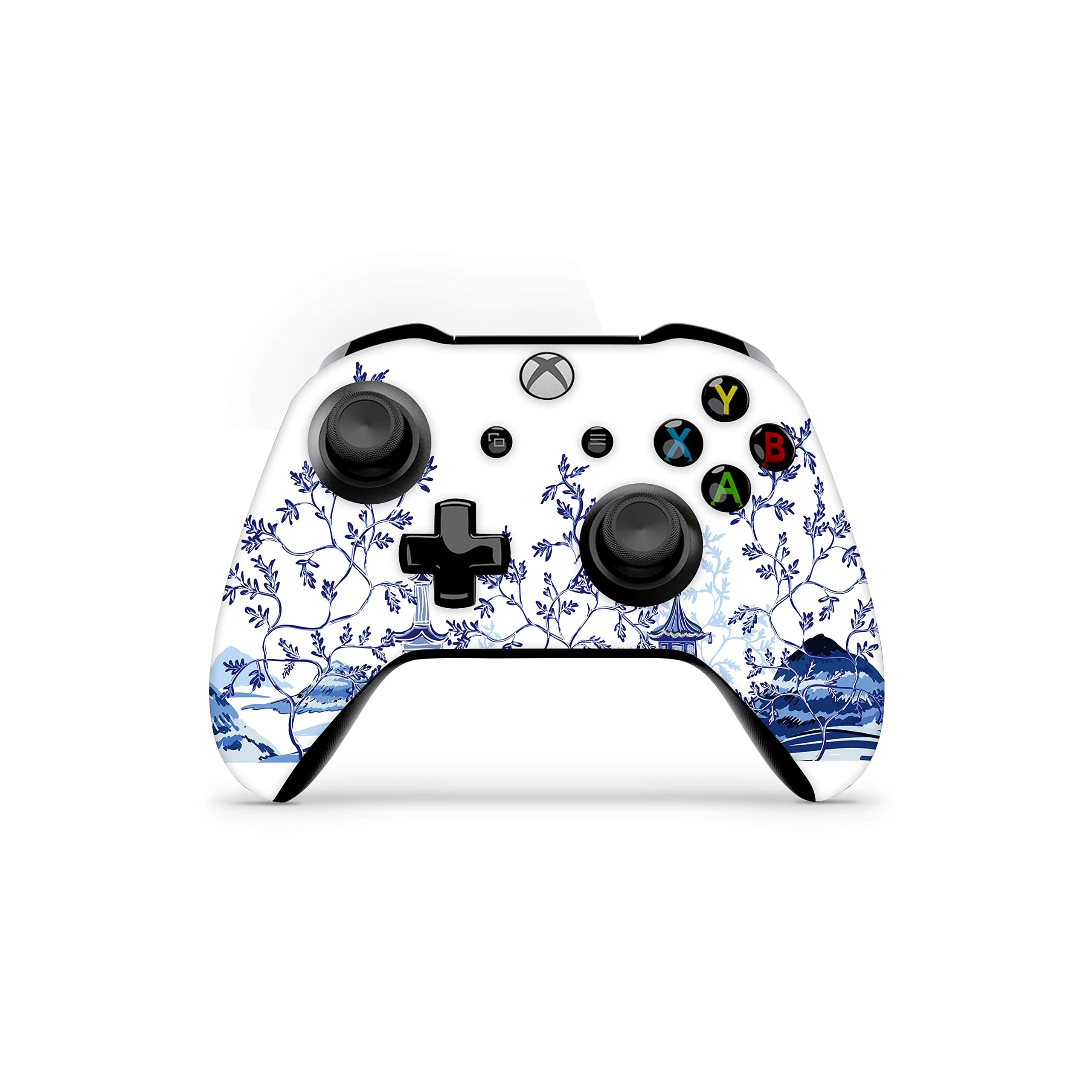 ZOOMHITSKINS Controller Skin Compatible with X1 S and X1 X, Vinyl Sticker Technology, Blue White Landscape Vintage Oriental, Durable, 1 Skin, Made in The USA