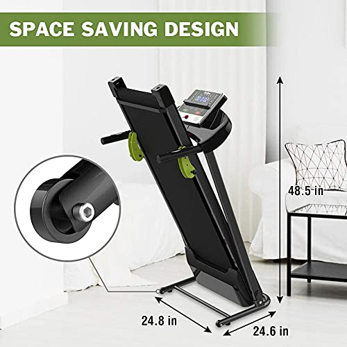 Redliro Walking Machine for Home Folding Jogging Treadmill with Incline Portable Space Saving Fitness Motorized Running Electric Indoor Exercise Workout Office Physical Training