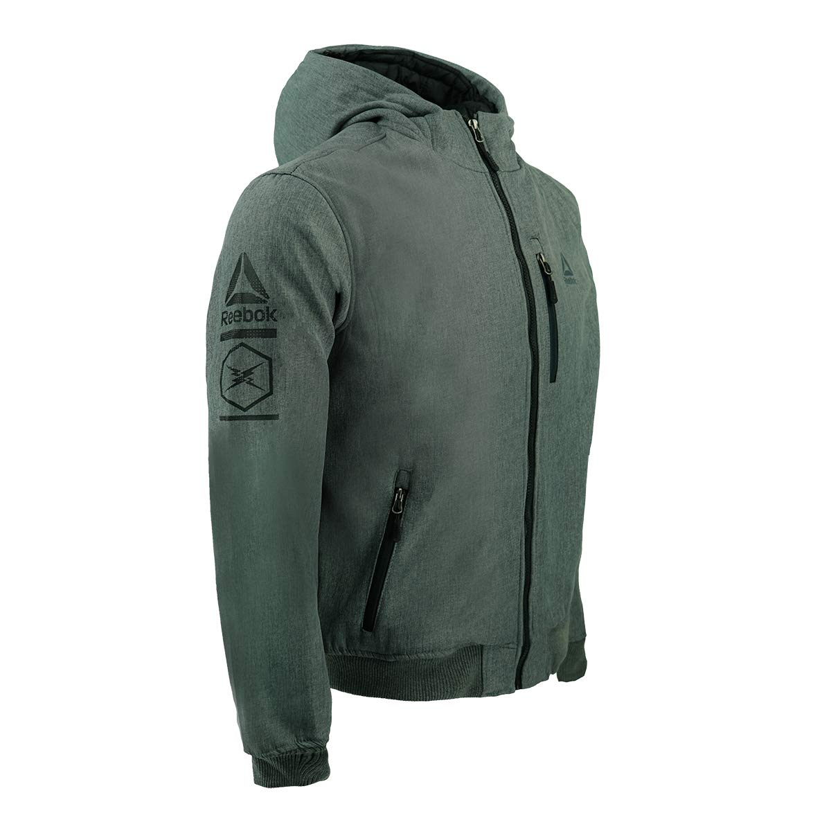 Reebok Men's Standard Softshell Active Jacket, Hooded Gray, 2XL