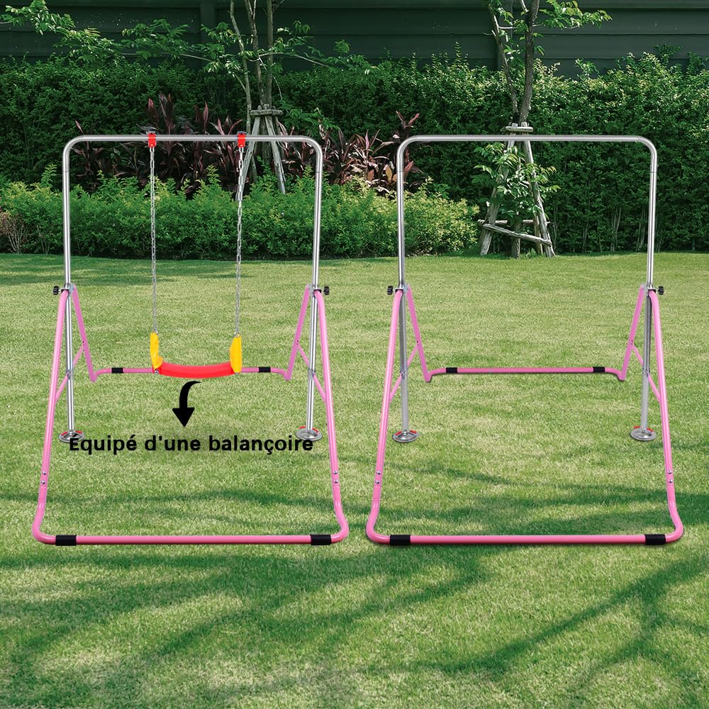 ONETWOFIT Gymnastics Bars Kids Kip Training Bars for Home,Folding Horizontal Bars with Adjustable Height,Practice Bar Gymnastic,Junior Training Bar for Child OT128