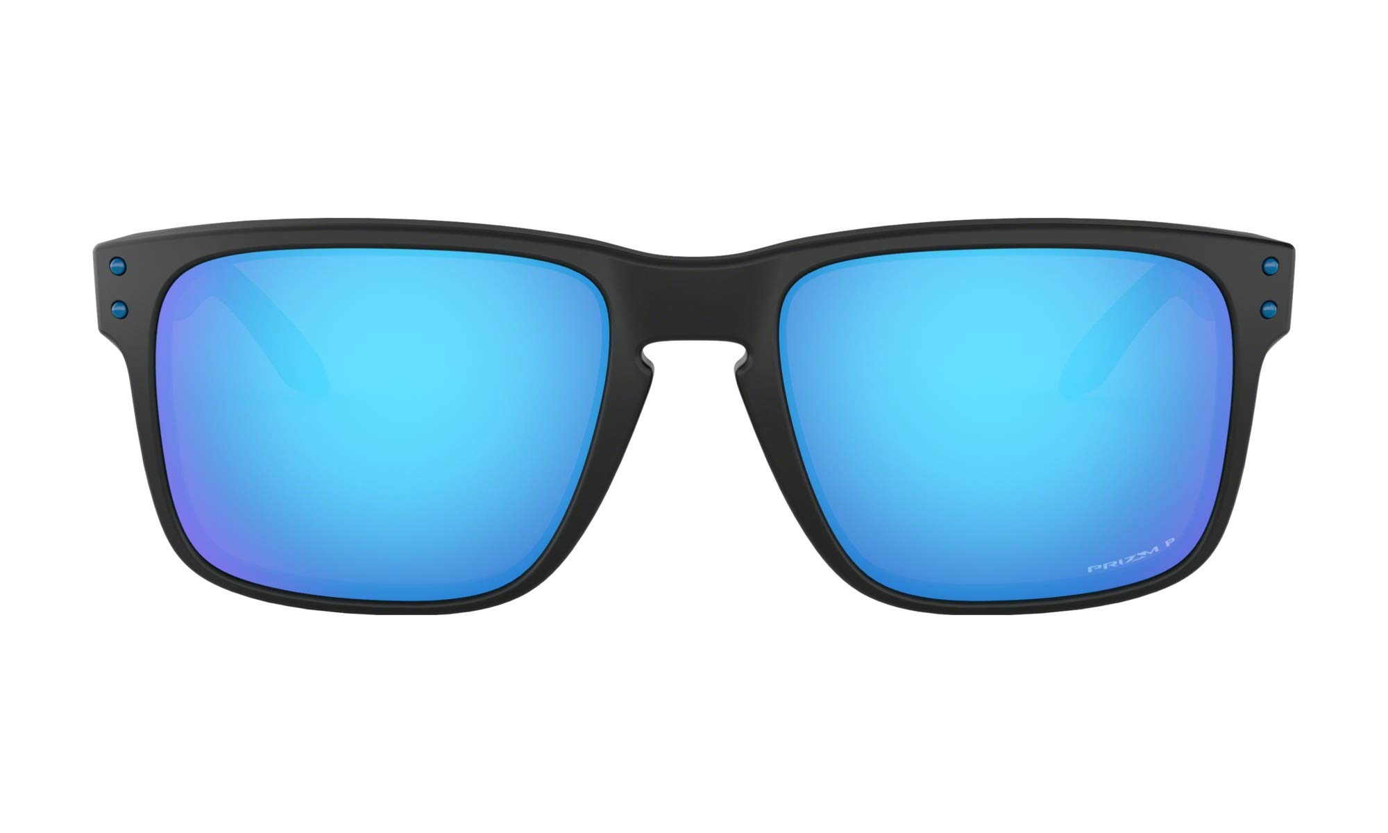 Oakley Holbrook Sunglasses (Matte Black Prizmatic Frame, Prizm Sapphire Polarized Lens) with Country Flag Microbag, Casual