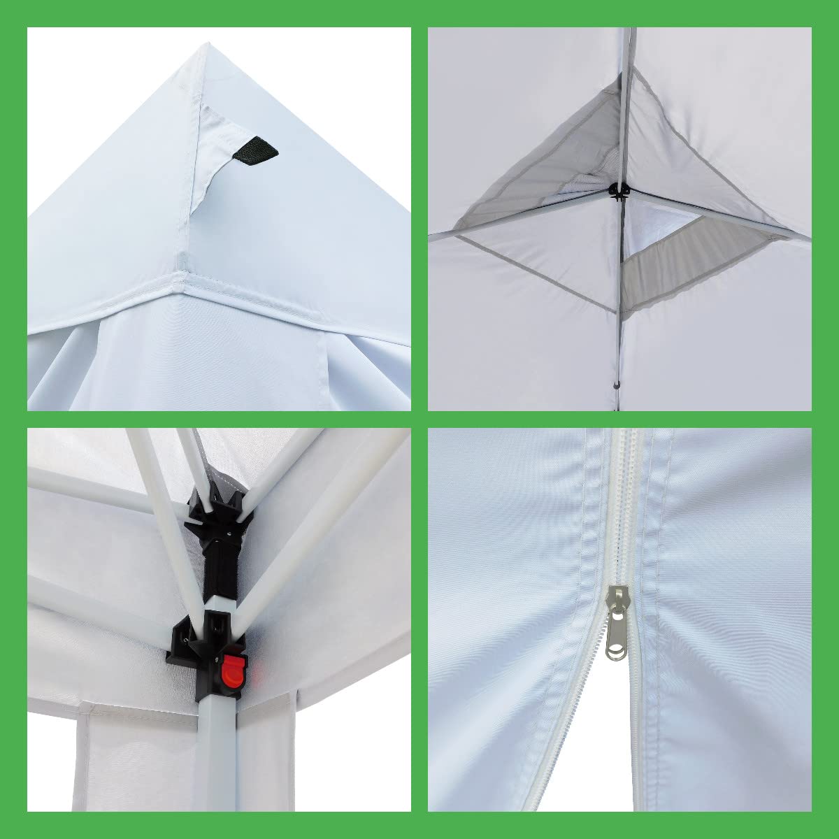 Pop Up Canopy 10 x 10ft, Patio Wedding Gazebo Waterproof Silver White Canopy with Sidewalls Party Wedding Tent Cater Events Pavilion Beach BBQ Event,with Bag