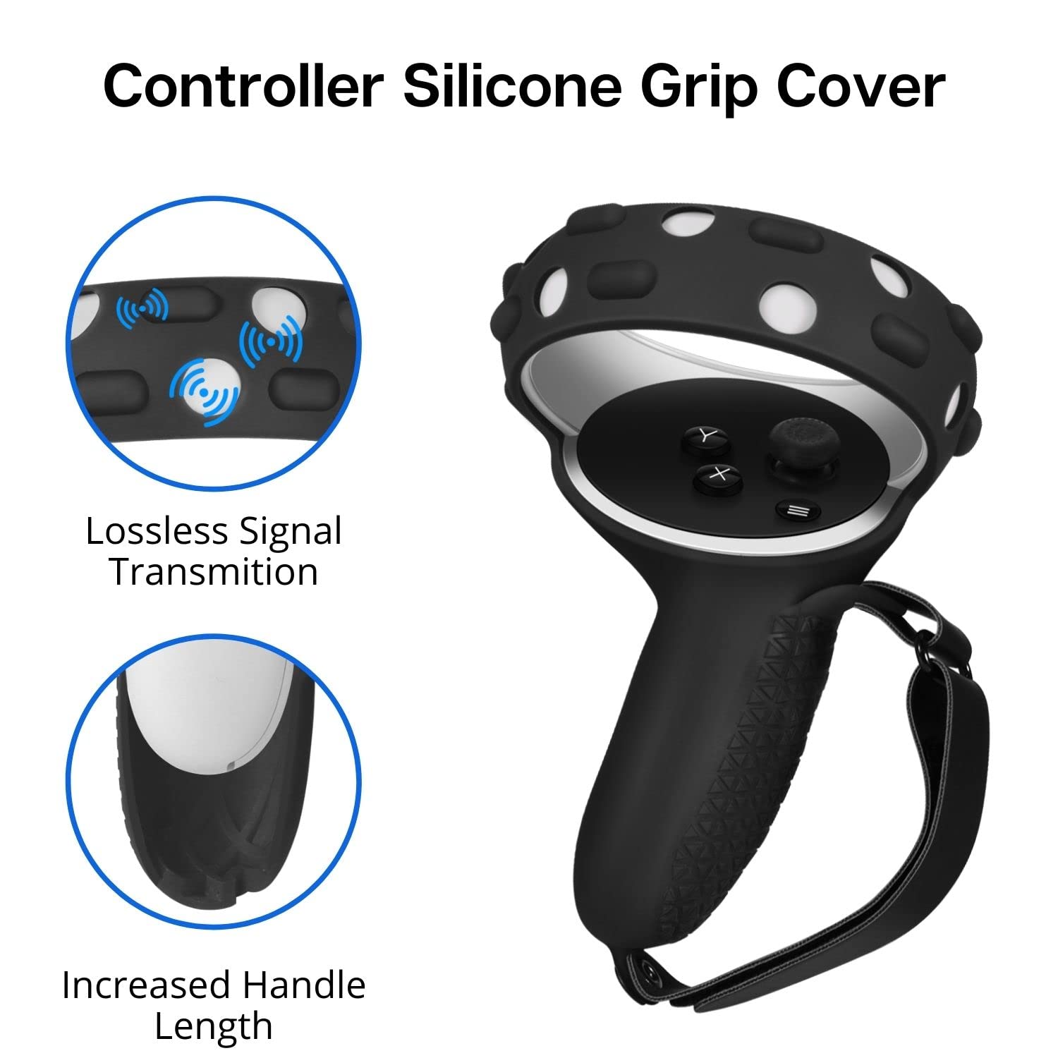 TNP Silicone Cover Set for Oculus Quest 2 Meta Quest 2 Controller Protector Black 4 in 1 Silicone VR Face Cover, Protective Lens Cover, VR Headset Skin Shell Accessories for Oculus Quest 2