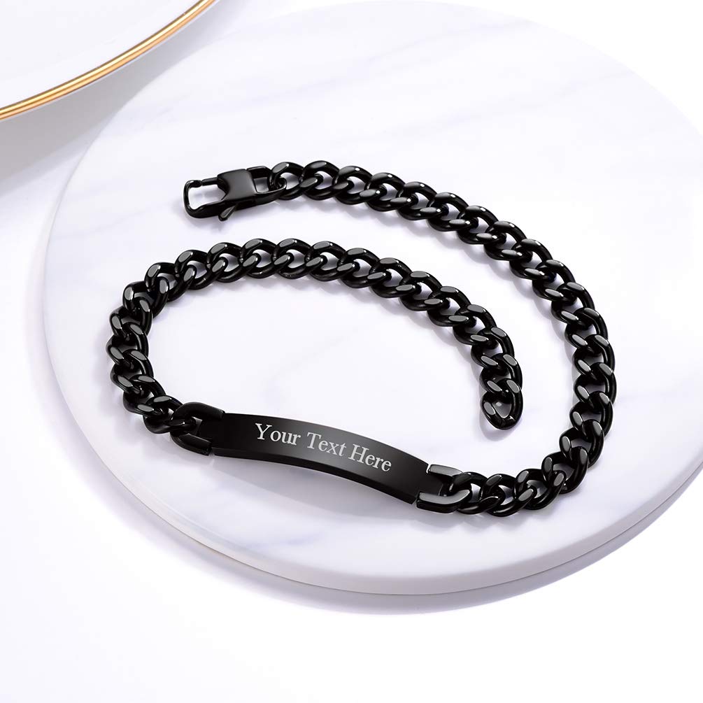 PROSTEEL Black Chocker Cuban Chain Men Gothic Jewelry ID Statement Necklaces Personalized Custom Name Choker Necklace for Women