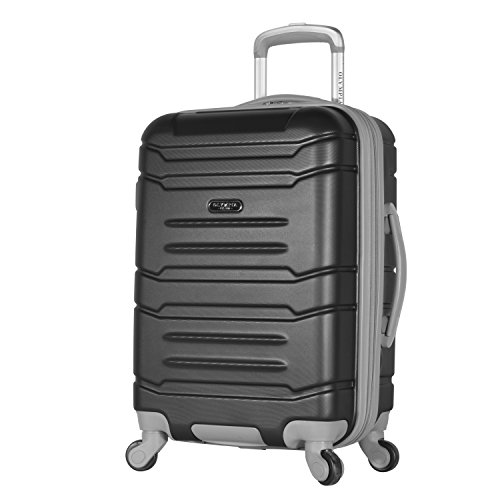 Olympia Denmark 21 Inch Expandable Carry On 4 Wheel Spinner Multiple Grip Luggage Suitcase with Aluminum Locking System and Interior Divider, Laptop compartment, Black