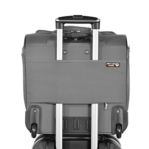 Olympia Lansing Heavy Duty Rip Stop Nylon Wheeled Carry On Suitcase for Under the Seat Airplane Travel with Divider and Dual Side Zip Pockets, Gray