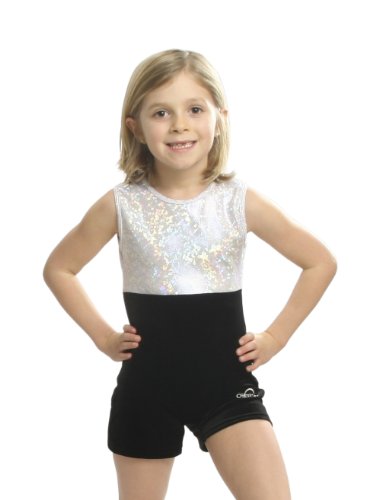 Obersee Girl's Gymnastics Biketard, Black Velvet, CXS