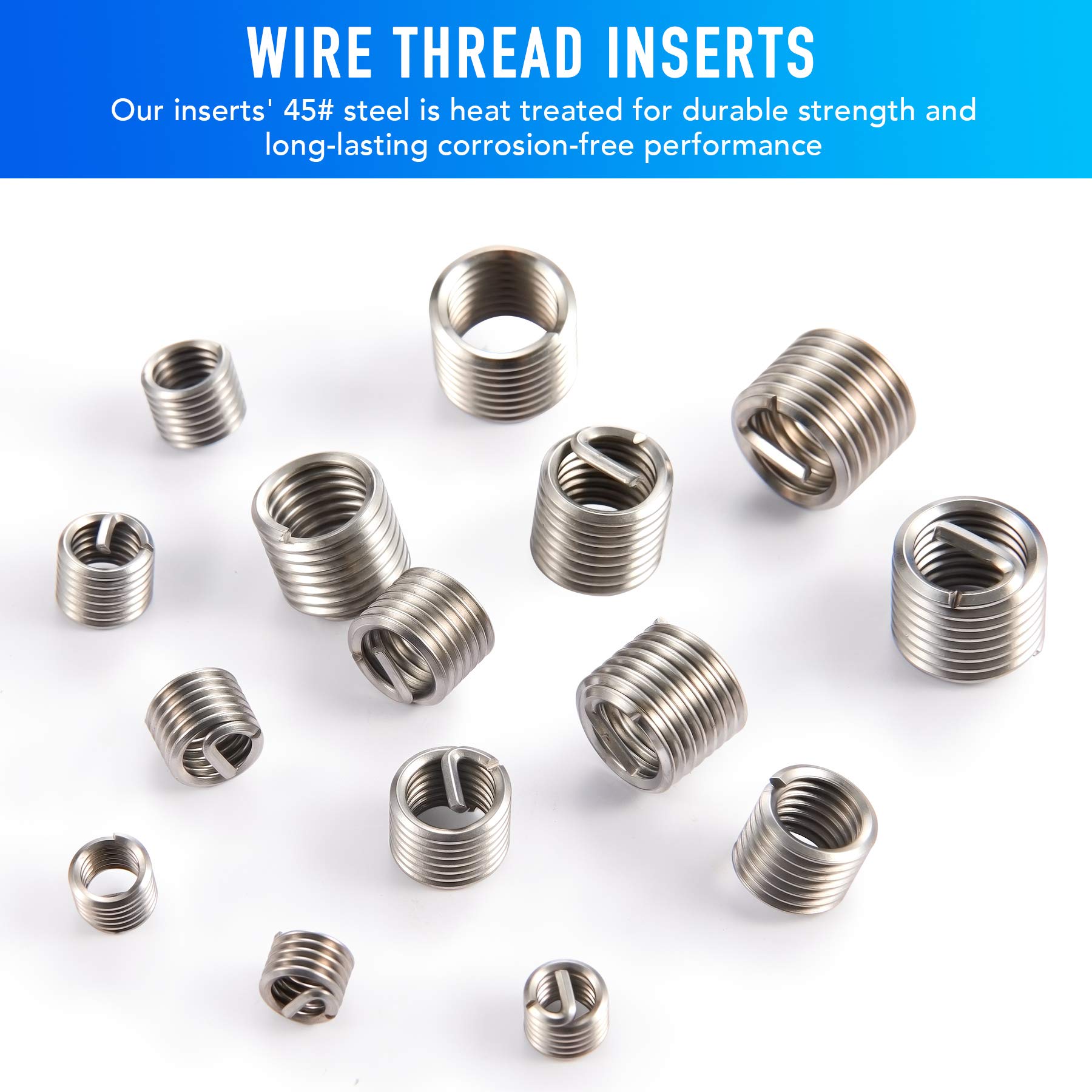 Orion Motor Tech 131PC SAE Thread Repair Kit, HSS Drill Helicoil Kit Standard, 1/4" 5/16" 3/8" 7/16" 1/2"