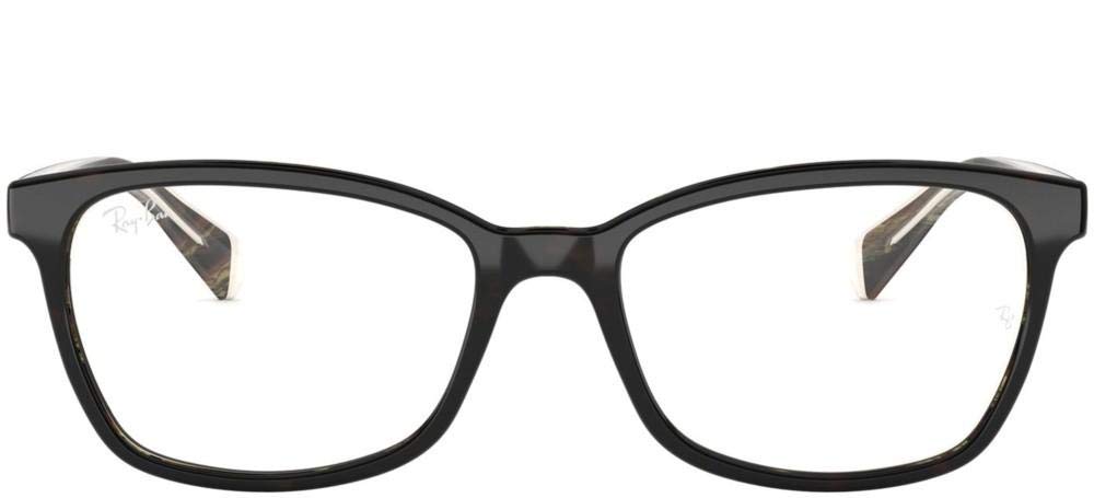 Ray-Ban Rx5362 Square Prescription Eyeglass Frames, Striped Light Blue/Demo Lens, 52 mm