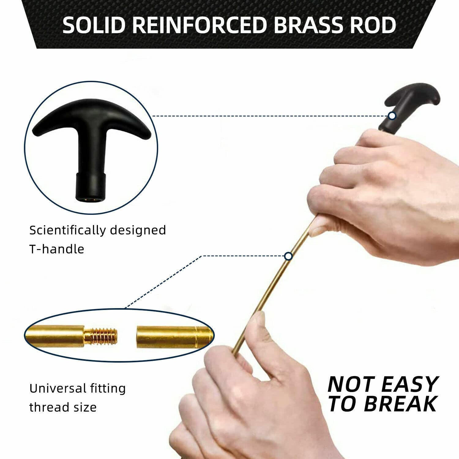 WINCENTPRO Gun Cleaning Kit, Universal Handgun Cleaning Kit for .22 .357/.38/9mm .40 .45 Caliber Pistol Cleaning Kit for All Guns with Carrying Case Portable Bronze Bore Brush