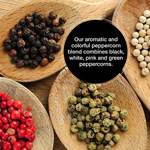 The Spice Lab Rainbow Peppercorns - Mixed Peppercorns Whole β 1 Pound Resealable Bag - Kings Peppercorn Medley - All Natural OU Kosher Gluten Free - Rainbow Peppercorns For Grinder Refill